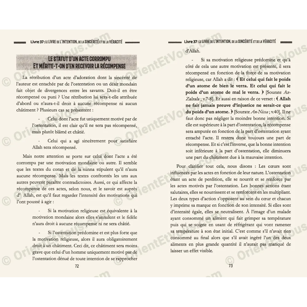 The Book of Intention & Sincerity by Ibn al-Jawzī [French]